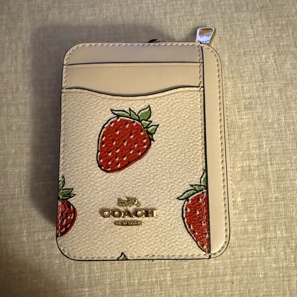 Coach | Bags | Coach Strawberry Collection Zip Card Case | Poshmark